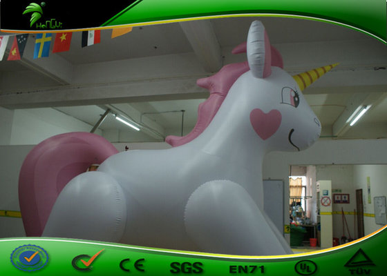 Unicorn Toy Inflatable Cartoon Characters With Pink Heart-Shaped Printing