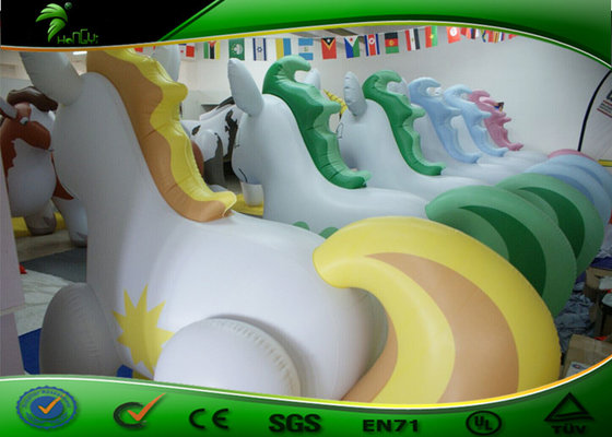 Stretchy Inflatable Cartoon Characters Unicorn Toys With 0.4mm Waterproof PVC