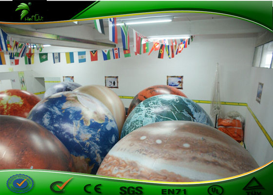 Colorful Inflatable Advertising Balloons , Safety Inflatable Planet Balloon With 0.18mm PVC