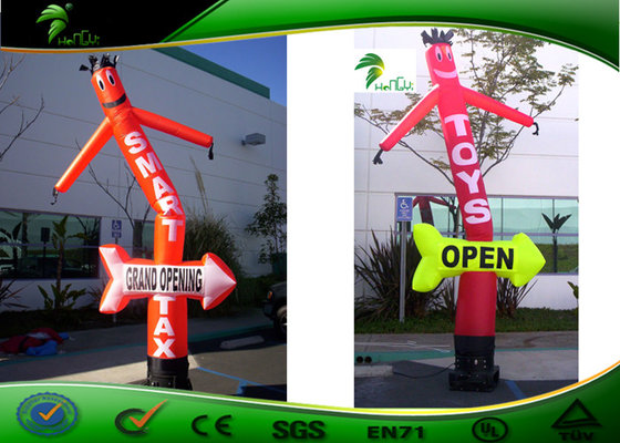 Red Inflatable Air Dancers Advertising Waving Man With Logo Printing