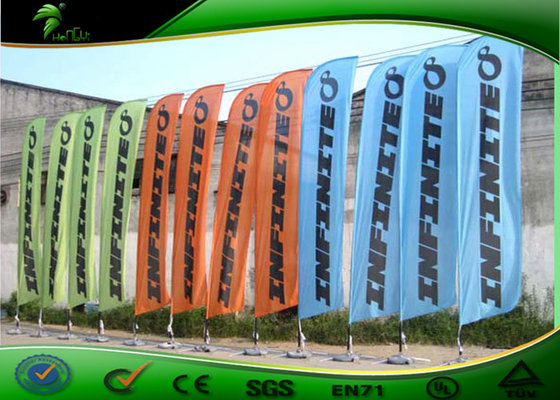 Knife Shaped 5m Flying Beach Business Flags And Banners With Digital Printing