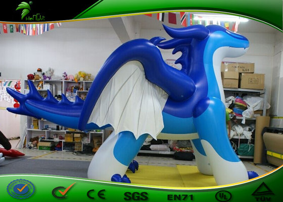 10ft Tall Gaint Inflatable Cartoon Characters Blue Zenith Dragon Toy