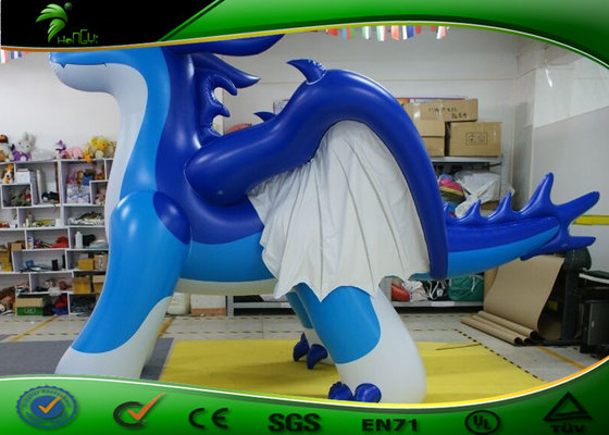 10ft Tall Gaint Inflatable Cartoon Characters Blue Zenith Dragon Toy