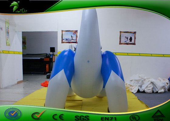 Outside Backyard Blue Inflatable Sea Dragon Toy For Siting / Riding