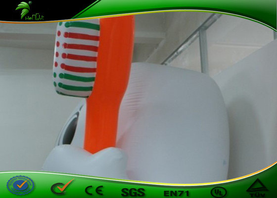 3m PVC Tooth Model Inflatable Shapes , Inflatable Toothbrush Cartoon Characters