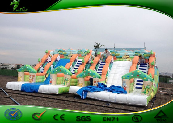 Huge Inflatable jumping Castle With Slide / Durable PVC Inflatable Combo