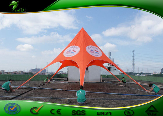 Abrasion Resistance Orange Aluminum Star Shade Tent For Car Shelter