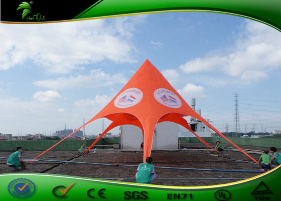 Abrasion Resistance Orange Aluminum Star Shade Tent For Car Shelter