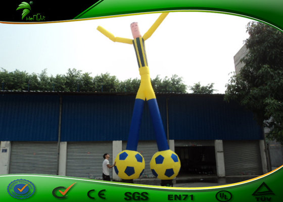8m Two Legs Inflatable Air Dancers , Oxford Football Boy Air Sky Dancer