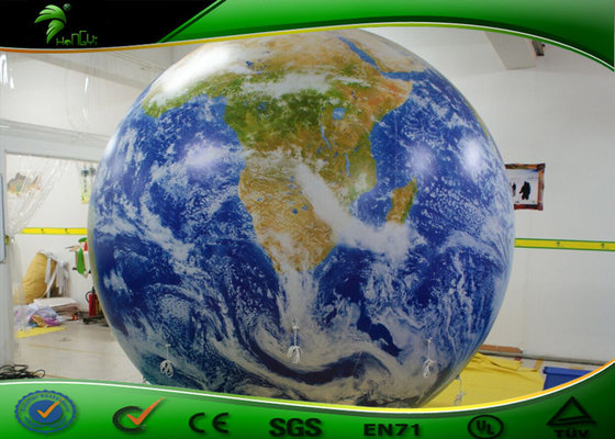 Giant Decorative Inflatable Events Helium Globe Earth Balloon With ASTM