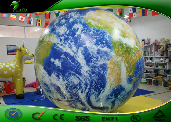 3m Dia Inflatable Advertising Balloons / Earth Sphere Balloon With UV Printing