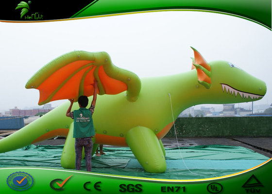 Giant Green Inflatable Advertising Balloons , PVC Dragon Balloons Cartoon Characters