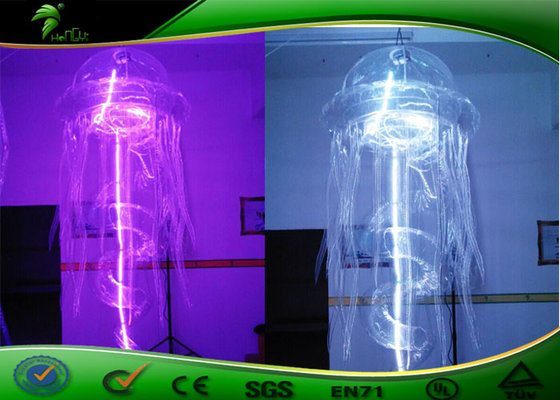 Decorative Transparent Inflatable Jellyfish Lighting With Small Blower
