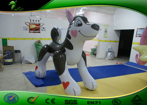 PVC Inflatable Cartoon Characters for Kids 2mH Printing Black Inflatable Dog Toy