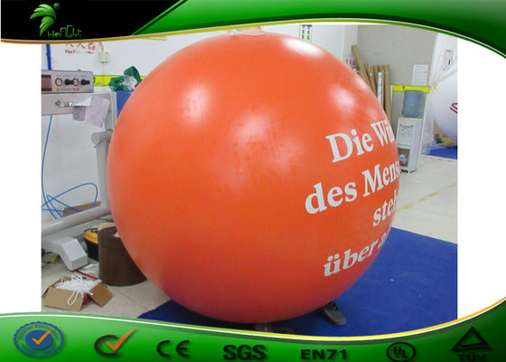 PVC Inflatable Advertising Balloons , 1.5m Large Inflatable Orange Hanging Sphere