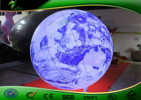 Globe Inflatable Led Light , 1.5m Large Inflatable Blue Led Helium Balloons