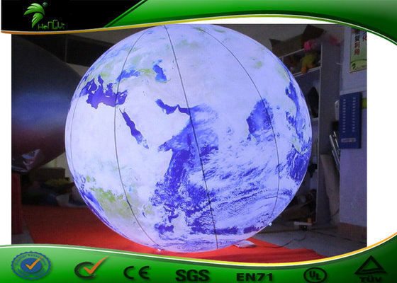 Globe Inflatable Led Light , 1.5m Large Inflatable Blue Led Helium Balloons