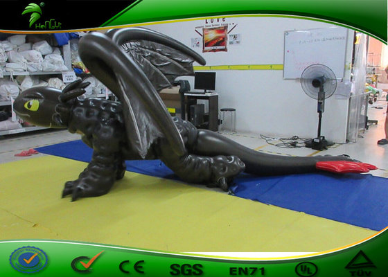 Vivid Inflatable Cartoon Characters , Inflatable Toothless Dragon Costume