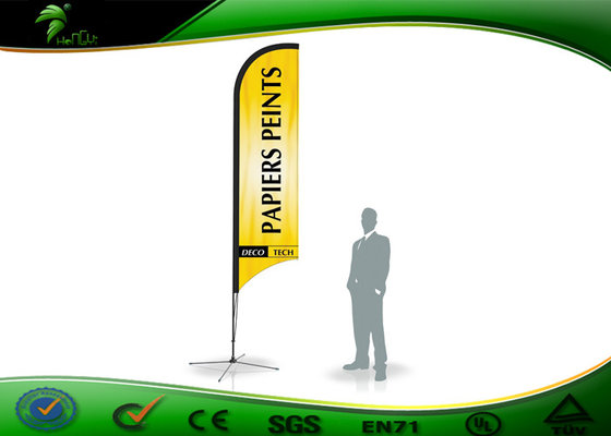 Silver Aluminium Alloy Pole Outdoor Feather Flag Waterproof High Resistance
