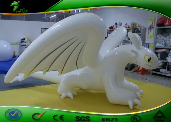 Customized Inflatable Cartoon Characters Environmental White Dragon