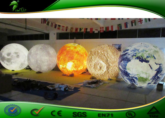 Heat Sealing Advertising Inflatable Planet 1.5m Floating Helium Balloon