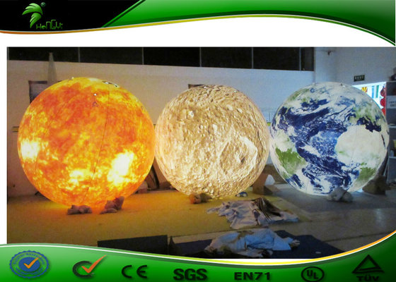 Heat Sealing Advertising Inflatable Planet 1.5m Floating Helium Balloon