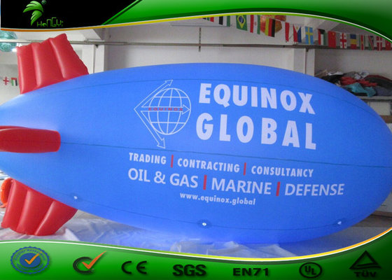 Large Advertising Inflatable Outdoor Blimp , Blue PVC Inflatable Helium Balloon