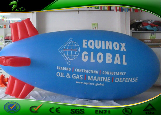 Large Advertising Inflatable Outdoor Blimp , Blue PVC Inflatable Helium Balloon