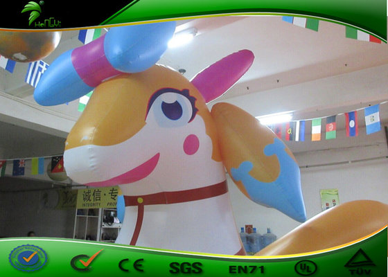 Inflatable Cartoon Characters / Large Inflatable Toy Dragon , 3M Orange Inflatable Dragon Animal With Customized