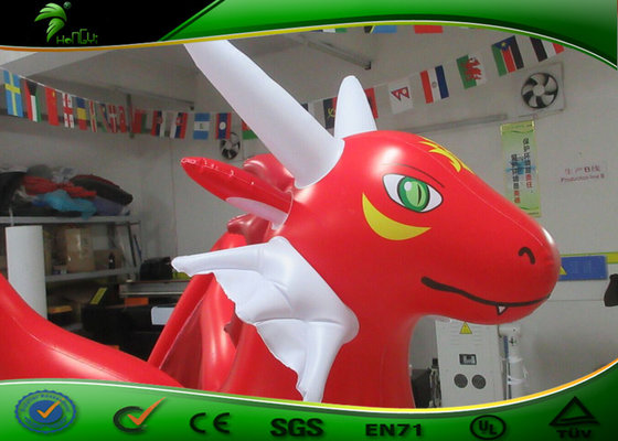 Inflatable Cartoon Characters Balloon Shape Red Flying Dragon For Festival Outdoor Decoration