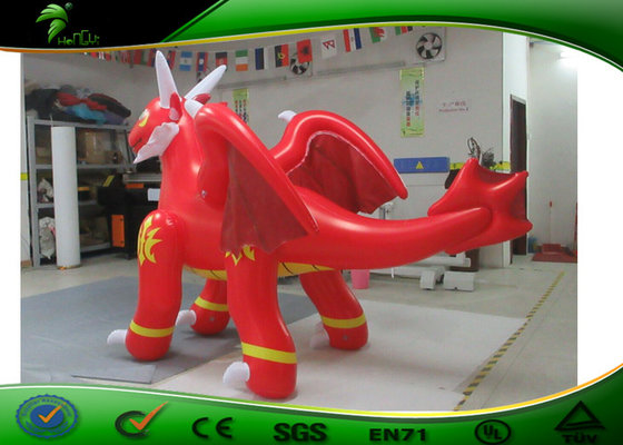PVC 0.4mm Custom Inflatable Cartoon Characters Sexy Red Dragon Animal With Three Sex SPH