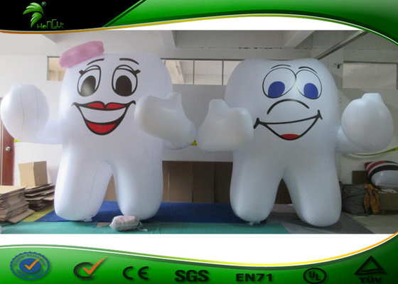3m High Giant Inflatable Advertising Balloons Tooth with Smile Face / Tooth Helium Balloons