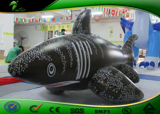 3m Long Giant Inflatable Black Shark / PVC Inflatable Water Toys