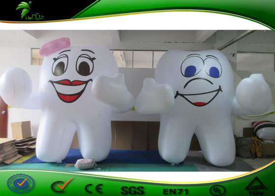 3M Height PVC 0.18MM Cartoon Inflatable Tooth Shaped Balloon For Advertising
