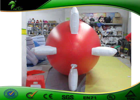 3.5m Advertising Helium Balloons Red Inflatable Blimp / Zepplin / Airship
