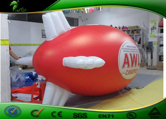 3.5m Advertising Helium Balloons Red Inflatable Blimp / Zepplin / Airship