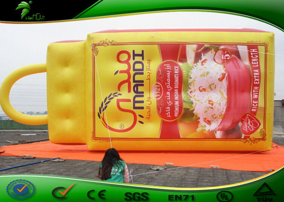 Custom Rice Bag Shaped Blow Up Advertising Balloons For Flying 11M