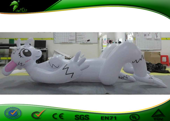 Backyard Inflatable Cartoon Characters White Lying Rabbit With UV Printing