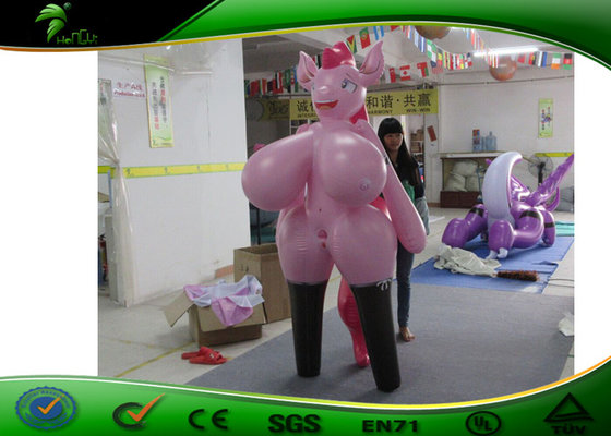 Attractive Pink Sexy Animal Cartoon Inflatable Pig With Waterproof PVC Material