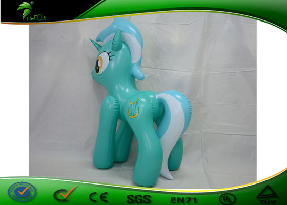 Giant Inflatable Cartoon Characters , Green PVC Lovely Inflatable Horse Toy Animal For Kids