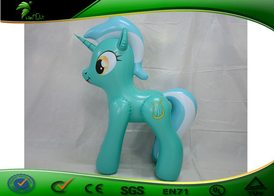Giant Inflatable Cartoon Characters , Green PVC Lovely Inflatable Horse Toy Animal For Kids