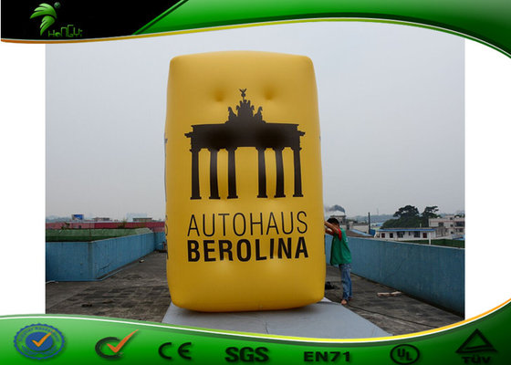 Yellow Inflatable Air Advertising Cuboid Air Banner Pillar EN71