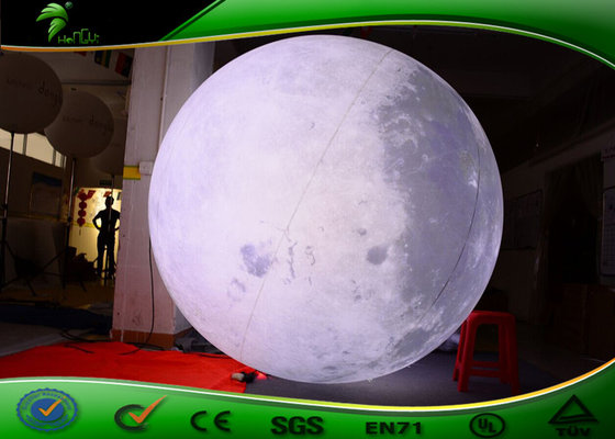 2016  2m Giant Inflatable LED Moon Balloon , Helium Moon Ball For Event