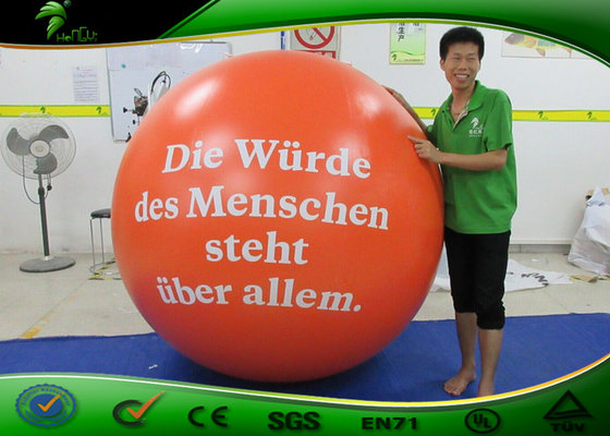 EN71 PVC Orange ball Custom Design Inflatable Printed Balloon