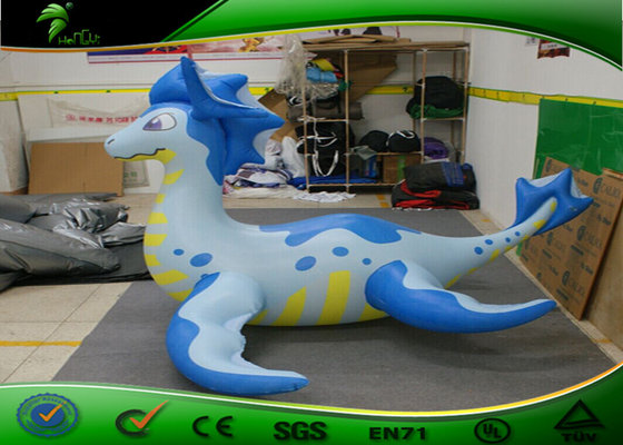 ROHS Inflatable Cartoon Characters PVC Blue Inflatable Sea Horse