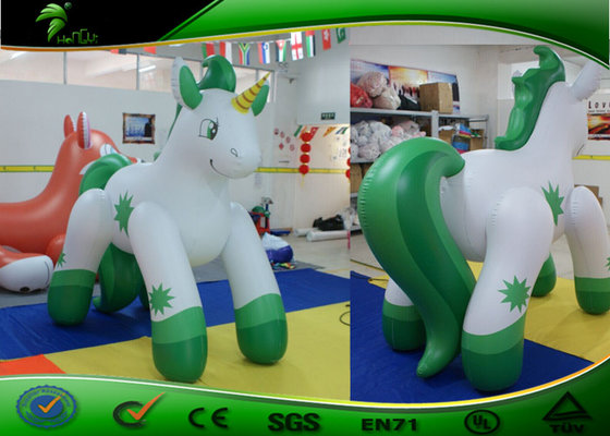 Cute Green PVC Inflatable Horse Inflatable Animal Toy For Kids
