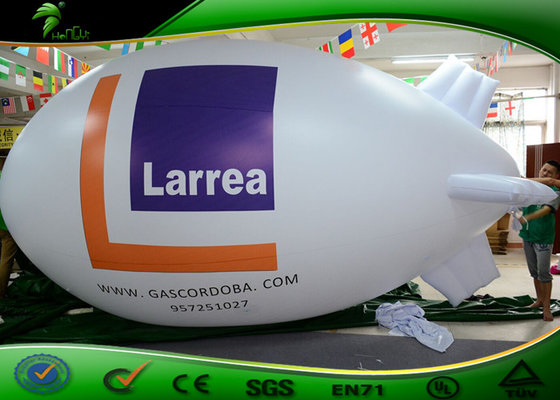 PVC White Advertising Inflatable Airship UV / Digital Printing