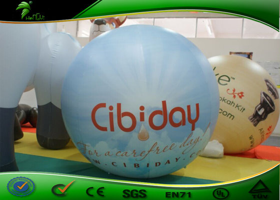 Customized Inflatable Advertising Balloons Portable White Inflatable Blue Balloon