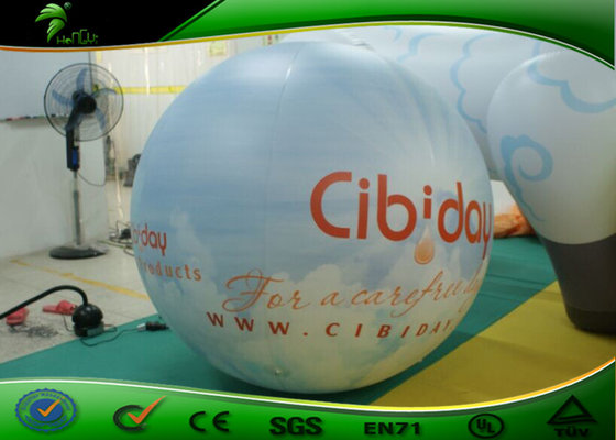 Customized Inflatable Advertising Balloons Portable White Inflatable Blue Balloon