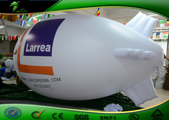 Wonderful White Inflatable Blimp / Air Blimp Helium Balloons 6m Long For Advertising